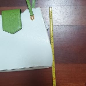 a. testoni | Bags | Vintage Atestoni Whitegreen Shoulder Bag Leather ...